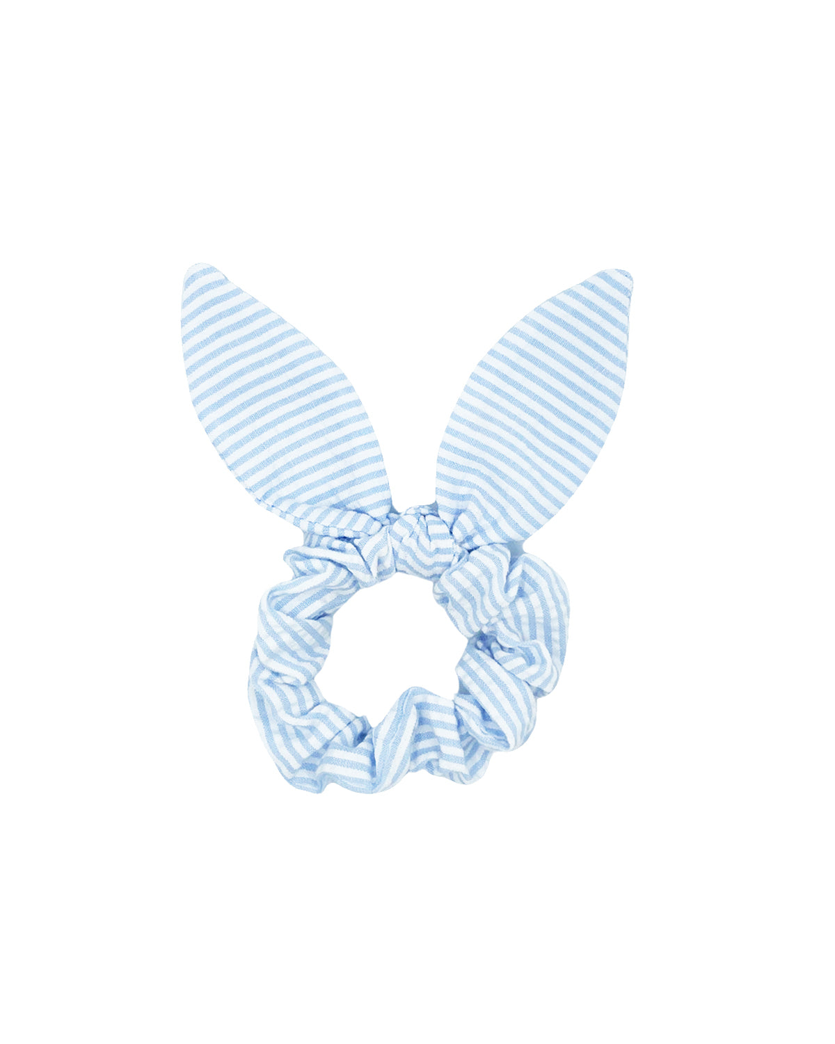 Seersucker Bow Scrunchie in Blue/White | Bits & Bows
