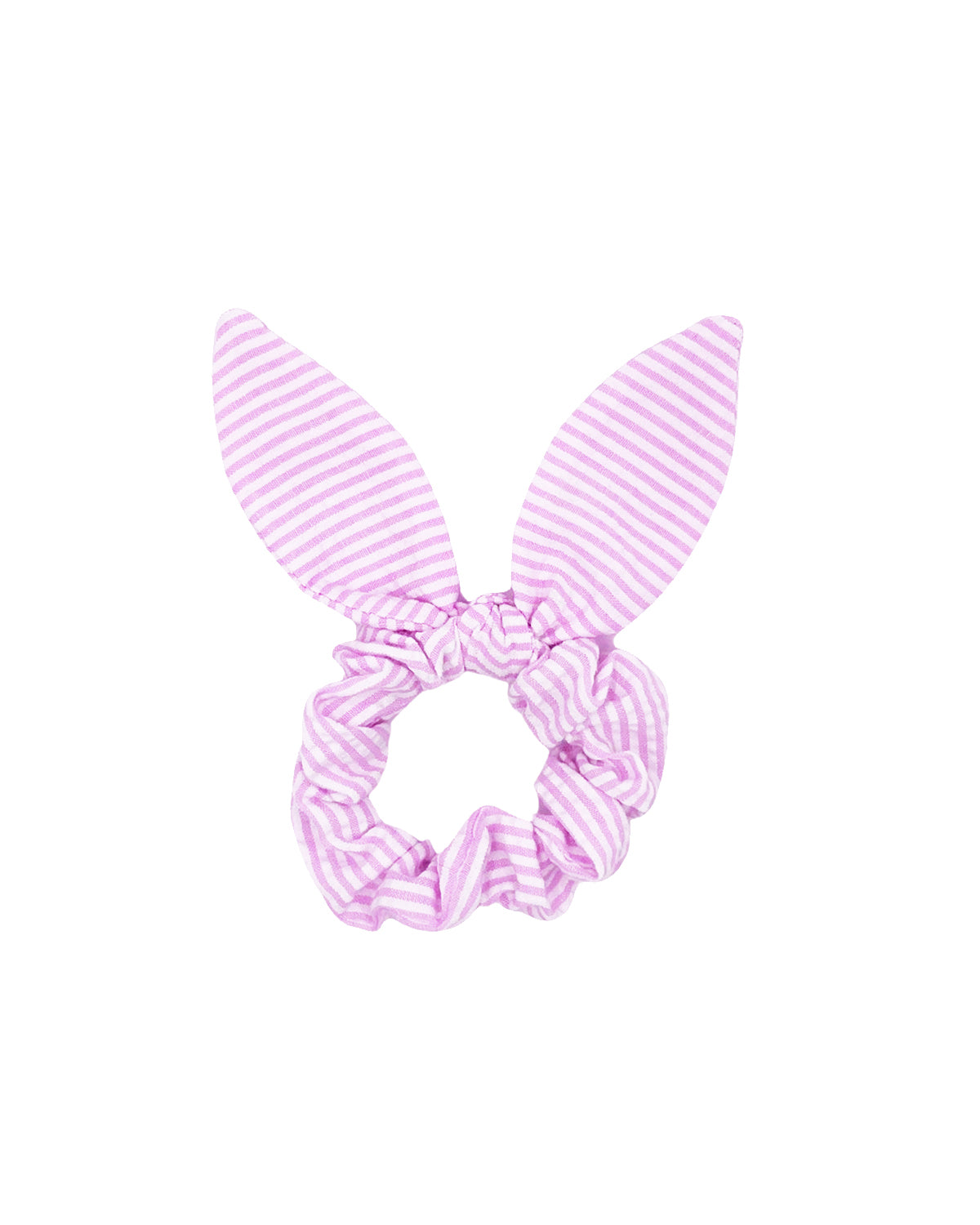 Seersucker Bow Scrunchie in Pink/White – Bits & Bows