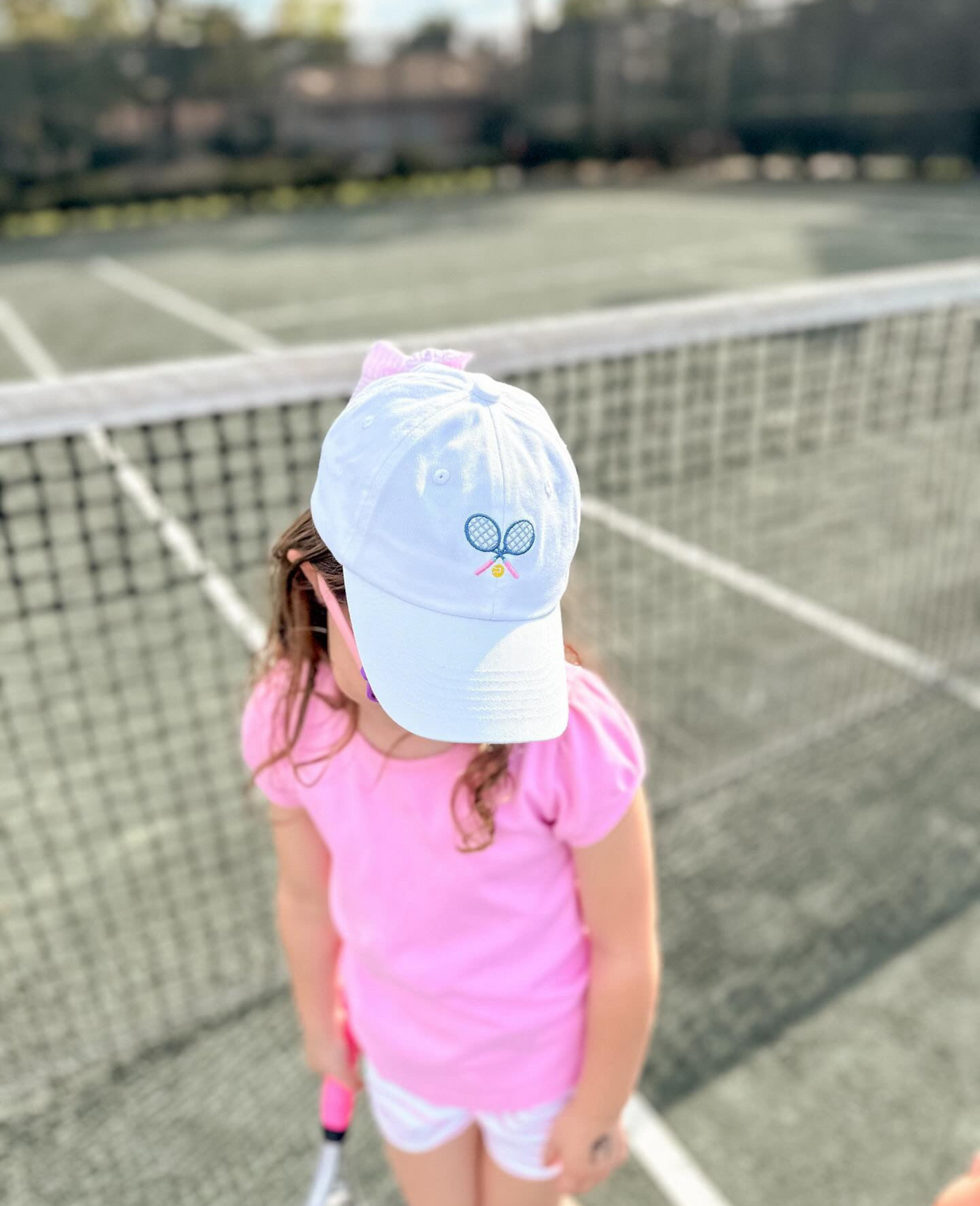 Tennis Bow Baseball Hat for Girls – Bits & Bows